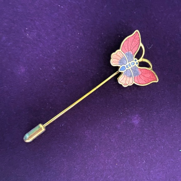 Vintage | Jewelry | Vintage Pink Butterfly Hat Pin | Poshmark